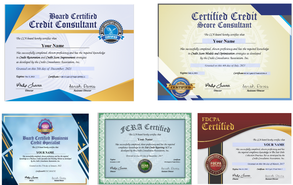 Ultimate Plan – 5 Certifications, BCCC, CCSC, BCBCS, FCRA, FDCPA ...
